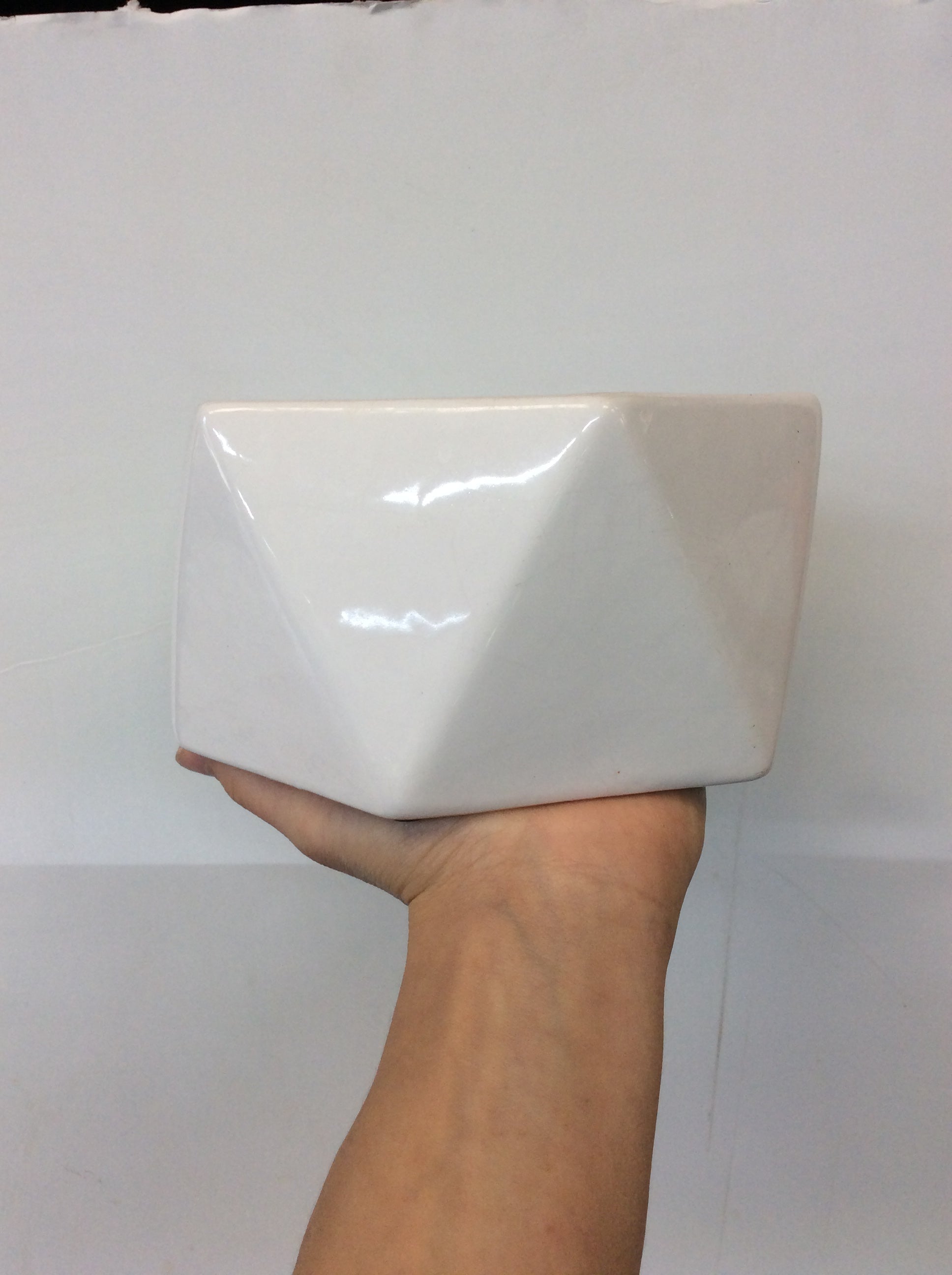 Low Geometric Ceramic Pot